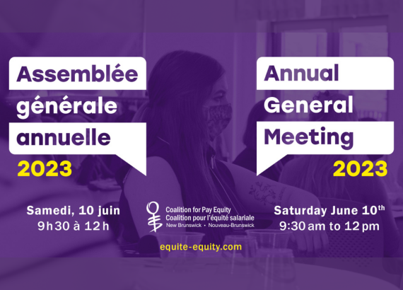 Assemblée générale annuelle 2023 | Coalition pour l’équité salariale du Nouveau-Brunswick